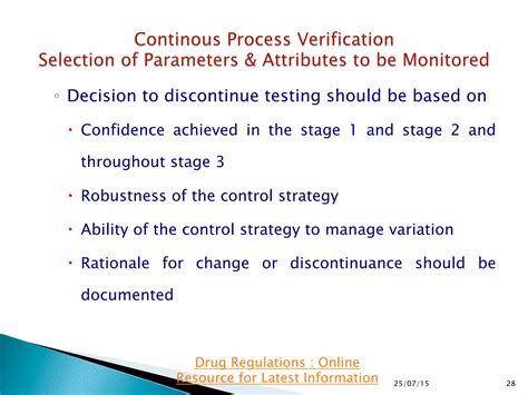 Us Fda Process Validation Stage 3 Continued Process Verification Ppt