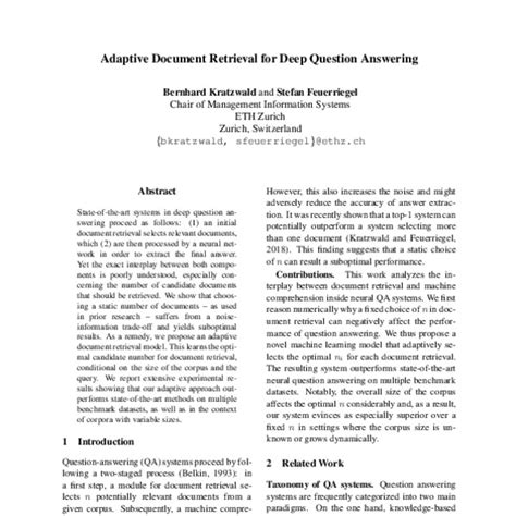 Adaptive Document Retrieval For Deep Question Answering Acl Anthology