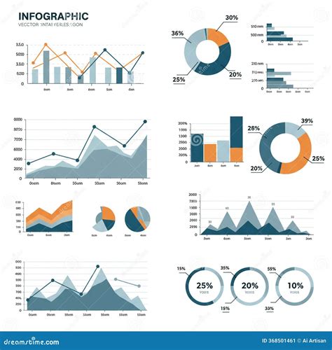 infographic featuring various data visualizations including bar graphs