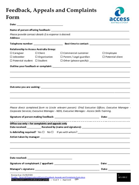 Complaints And Compliments Form Template Fill Out And Sign Online Dochub