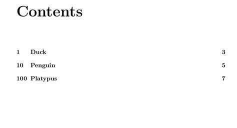 Table Of Contents Toc Text Numbers Alignment Tex Latex Stack