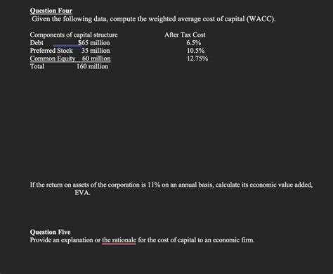 question four given the following data compute the
