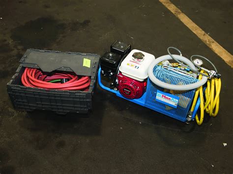 Honda Gx 160 Air Compressor And Assorted Air Hoses And Regulators