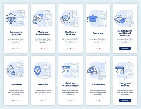 Mobile App Onboarding Screen Set For Big Data Applications In Light Blue Hue Vector Infographic