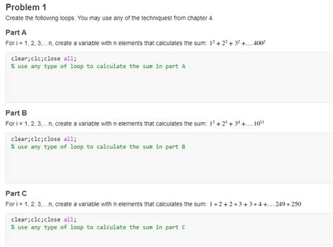Solved Problem Create The Following Loops You May Use Any Chegg
