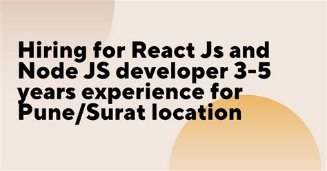 Hiring Hiringdevelopers Reactjs Nodejs Vaibhav Pansambal