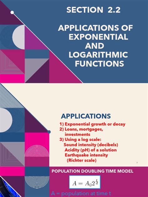 chapter 2 section2 2 applications of exponential and logarithmic
