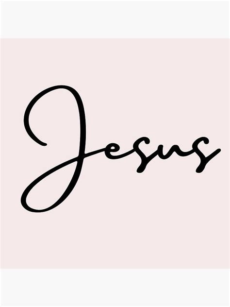 Vintage Jesus Cursive Typography Poster By Garniturex Redbubble