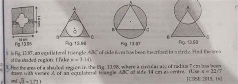 Fig 13 978 In Fig 13 97 An Equilateral Triangle Abc Of Side 6 Cm Has