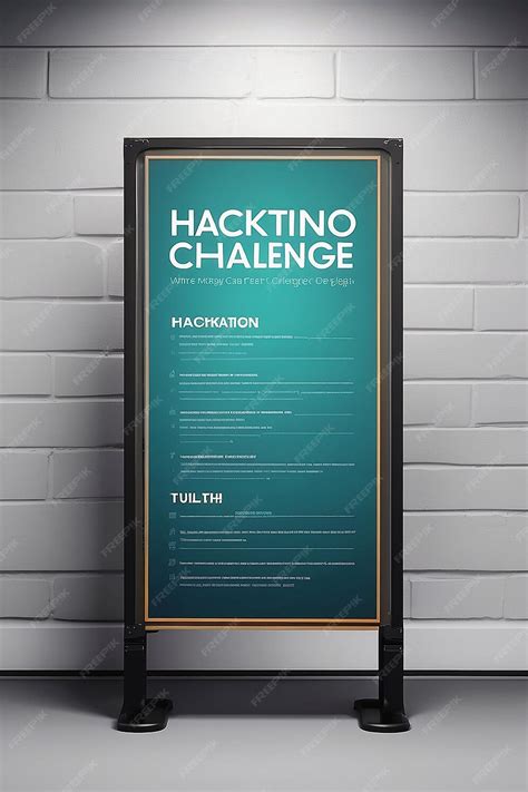 Tech Hackathon Coding Challenge Rules Signage Mockup With Empty Blank Space For Placing Your