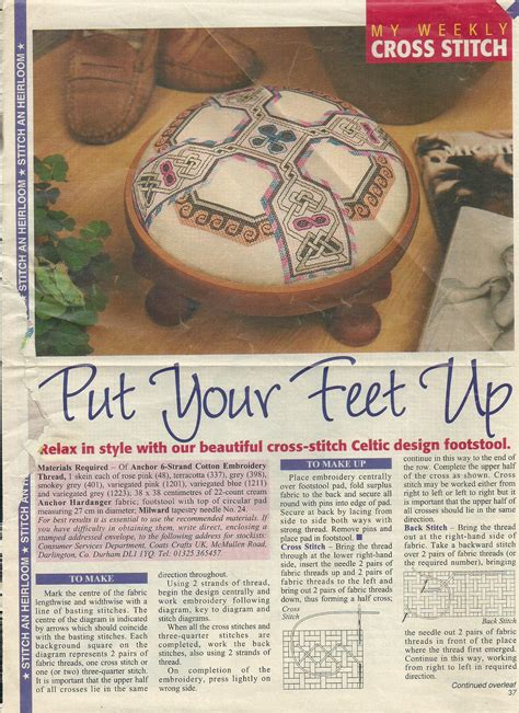 Celtic Cross Stitch Stool Etsy
