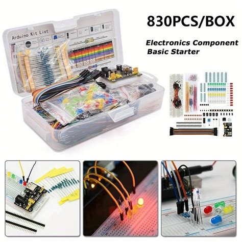 [cod] 830 Breadboard Set For Arduino Uno R3 Kit Electronic Diy Kit Electronic Component Set With