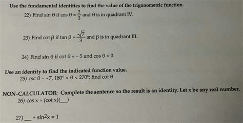Solved Use The Fundamental Identities To Find The Value Of Chegg Com