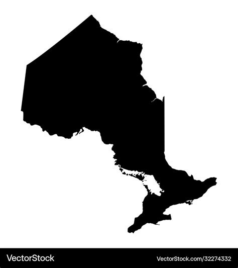 Ontario Province Silhouette Map Royalty Free Vector Image