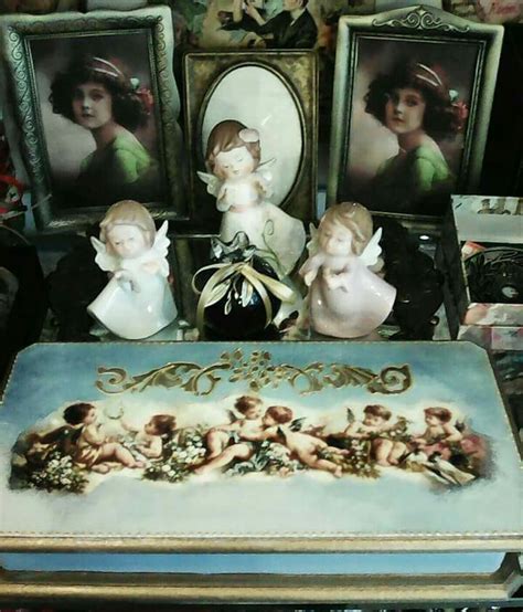 Ρομαντικό ξύλινο κουτί με αγγελάκια 🌸🌸🌸