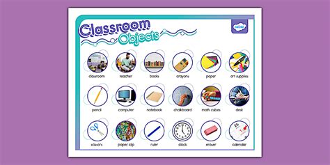 Classroom Objects Word Mat Teacher Made Twinkl