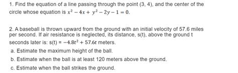 Solved Find The Equation Of A Line Passing Through The Chegg