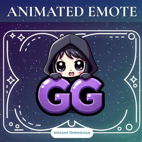 Animated Gg Emote Kawaii Anime Girl Twitch Discord Sub Badge Digital