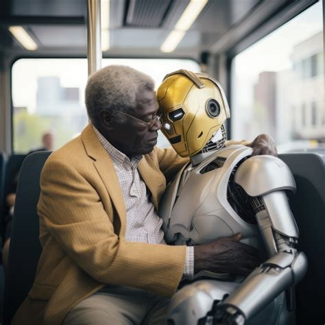 Hombre Pasando El Rato Con Un Robot Foto Gratis