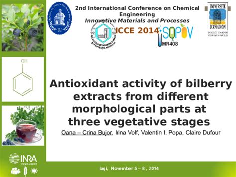 Ppt Antioxidant Activity Of Bilberry Extracts From Different Morphological Parts At Three