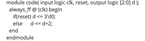 Module Code Input Logic Clk Reset Output Logic