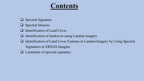 Spectral Signature And Spectral Libraries Pptx