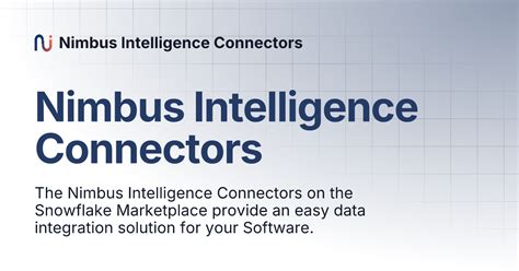 Nimbus Intelligence Connectors Nimbus Intelligence Connectors