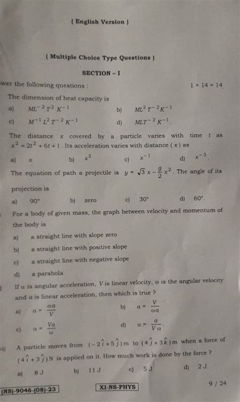 For A Body Of Given Mass The Graph Between Velocity And Momentum Of The