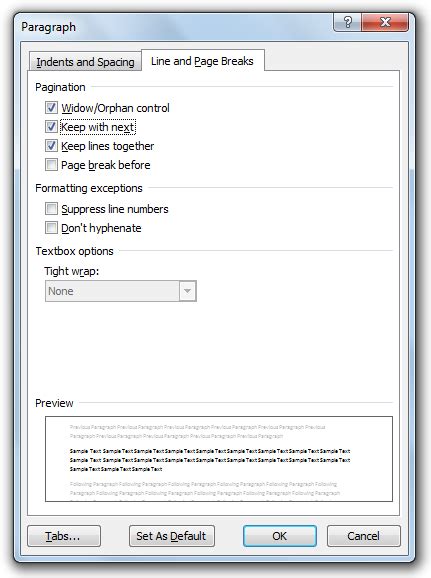 Formatting Prevent Microsoft Word From Wrapping Tables Across Columns And Pages Super User