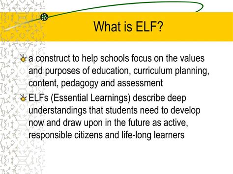 PPT Essential Learnings Framework ELFs PowerPoint Presentation