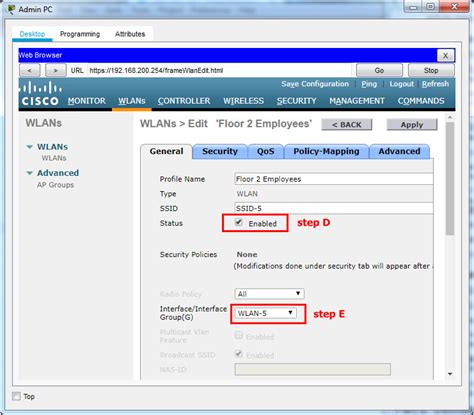 13 3 12 Packet Tracer Configure A Wpa2 Enterprise Wlan On The Wlc Instructions Answer