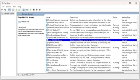 Installing the Microsoft-provided SSH server software on a Windows 11 system