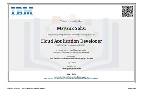 Mayank Sahu On Linkedin Svvv Ibm Blockchain Certification