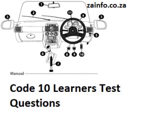 Code 10 Learners Test Questions Free PDF Download ZA INFO