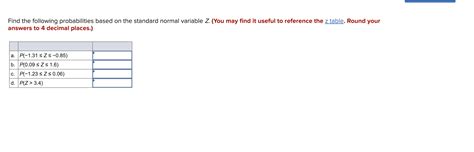 Solved Find the following probabilities based on the | Chegg.com