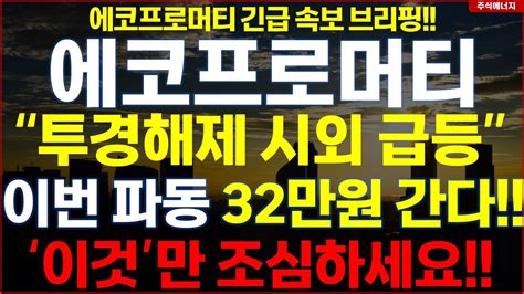 에코프로머티 투자경고 해제 시간외 급등 이번 파동 32만원 간다 이것만 조심하세요 에코프로머티 긴급속보 브리핑