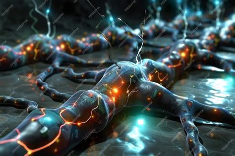 Brain Network Sparking With Electric Impulses Visualizing The Intense Activity Within Neural