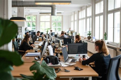 Modern Office Environment With Collaborative Workspace Premium Ai Generated Image