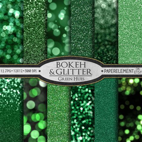 Green Glitter Paper Green Glitter Digital Paper Green Etsy