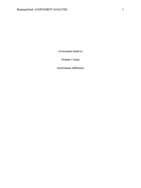 Assessment Analysis Pdf