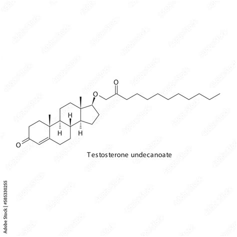 Testosterone Undecanoate Flat Skeletal Molecular Structure Androgen