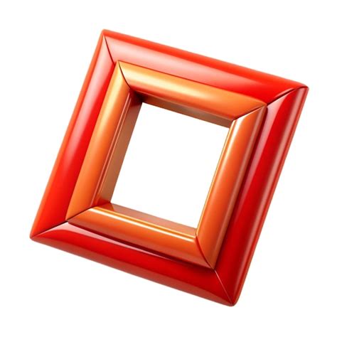 a red square shaped object with a square in the middle premium ai