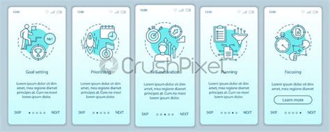 Hr Skills Abilities Onboarding Mobile App Page Screen Vector Template