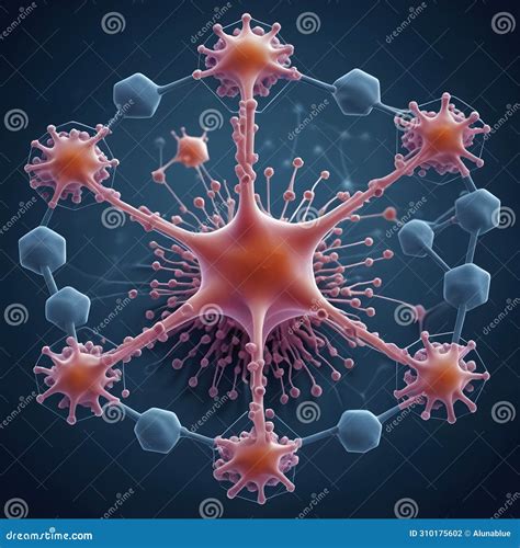 A Digital Illustration Representing A Conceptual Neuron Network Stock