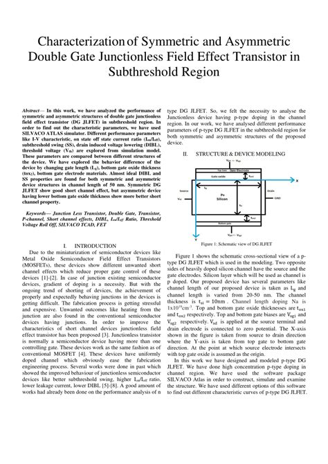 Pdf Characterization Of Symmetric And Asymmetric Double Gate