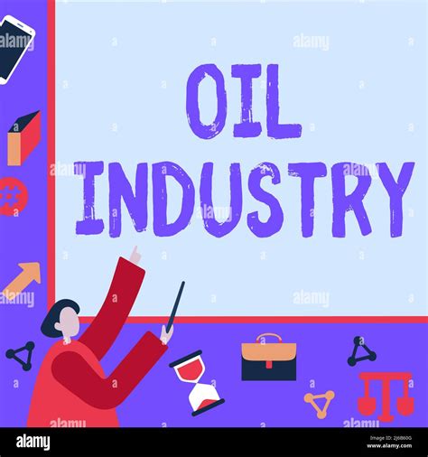 Text Sign Showing Oil Industry Word Written On Exploration Extraction Refining Marketing