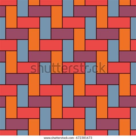 Rectangular Interlocking Blocks Wallpaper Parquet Background Seamless Surface Pattern Design