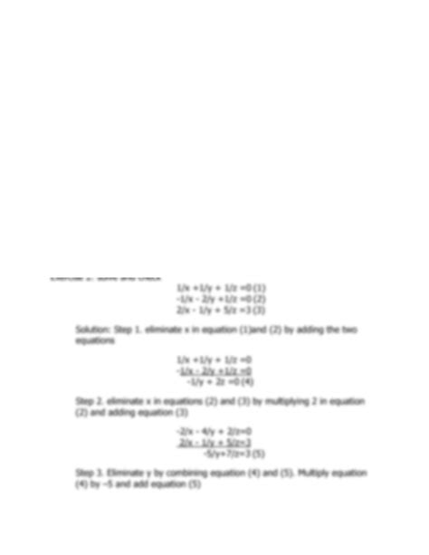SOLUTION Solving A System Of Linear Equation In Three Variables Studypool