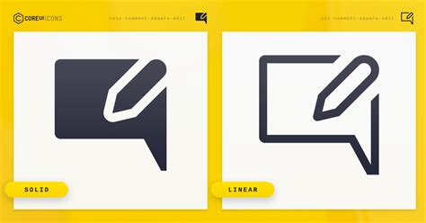 Comment Square Edit Icon · Linear · Coreui Icons · Svg Javascript