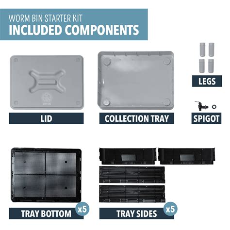 Landon 5 Tray Worm Composting Starter Kit Worm Nerd